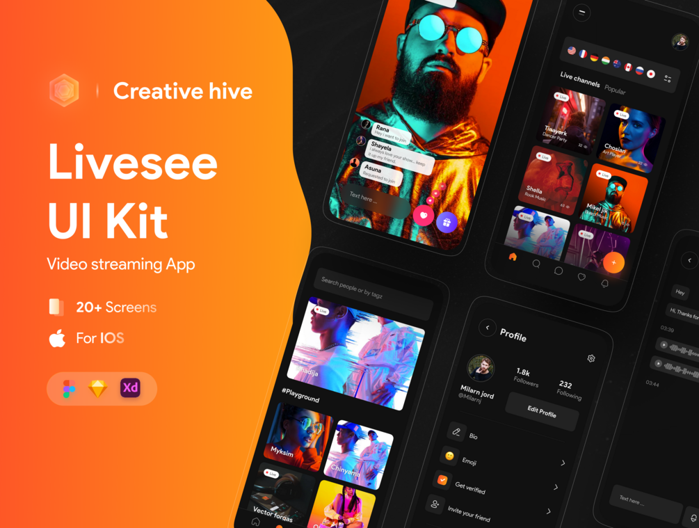 Live Streeming App UI Kit