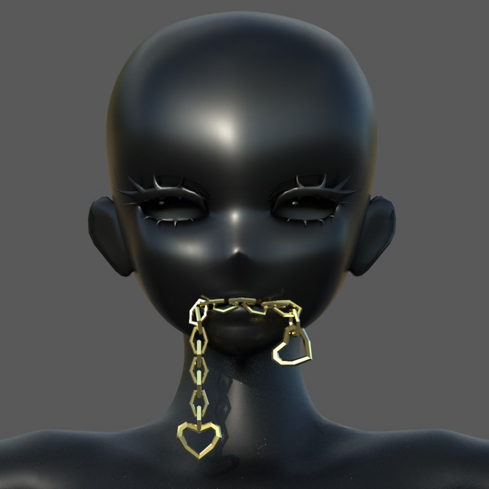 mouth chain hearts