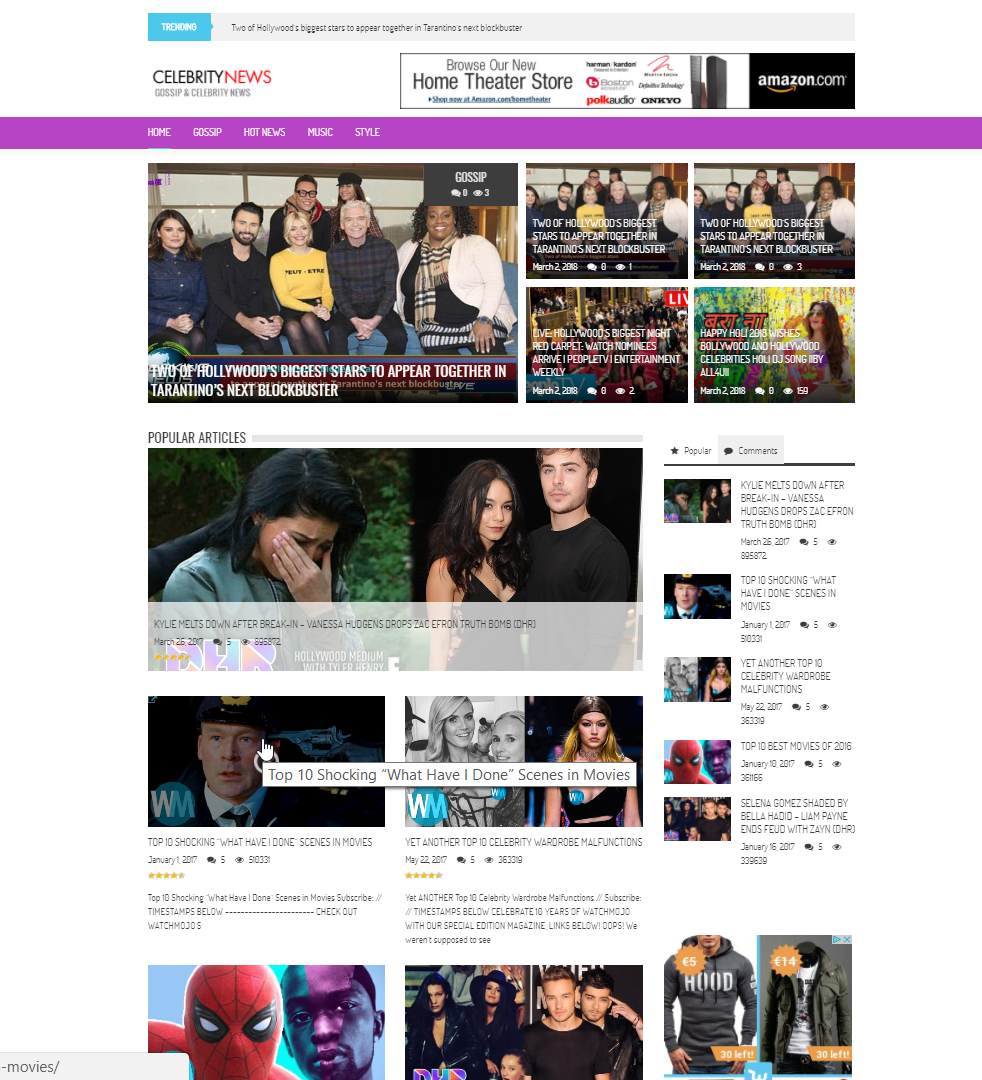 Turnkey WordPress Celebrity News Website - Autopilot, Easy Customization