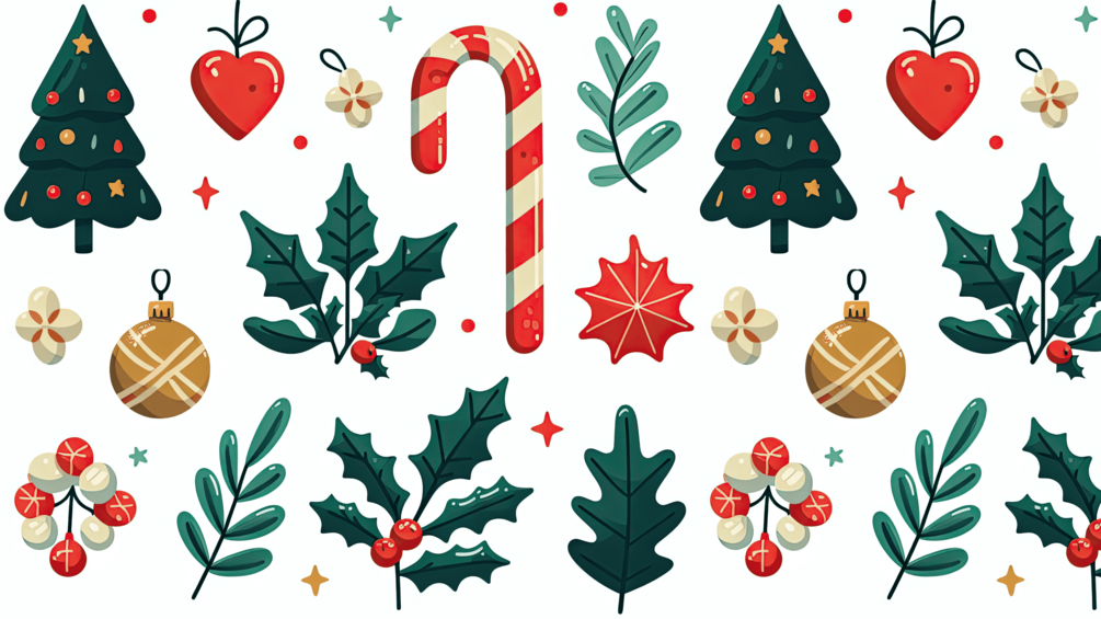 Christmas Pattern Desktop Wallpaper, Background, HD, 4K