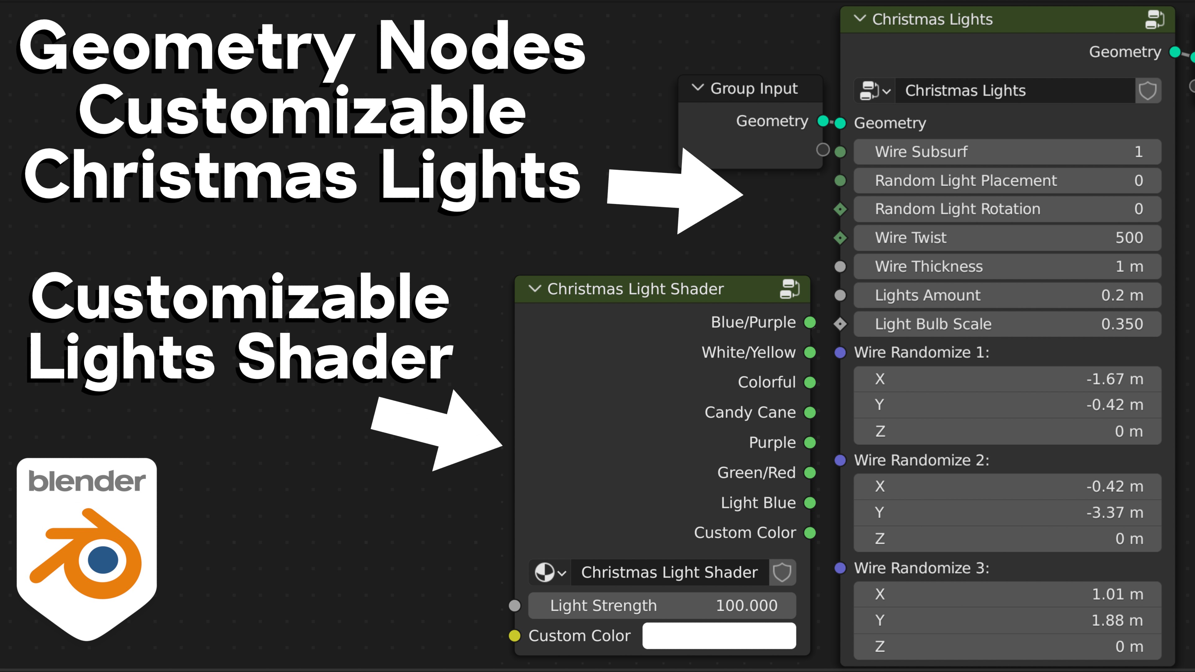 Customizable Christmas Lights - Geometry Nodes 🎄 (Blender)