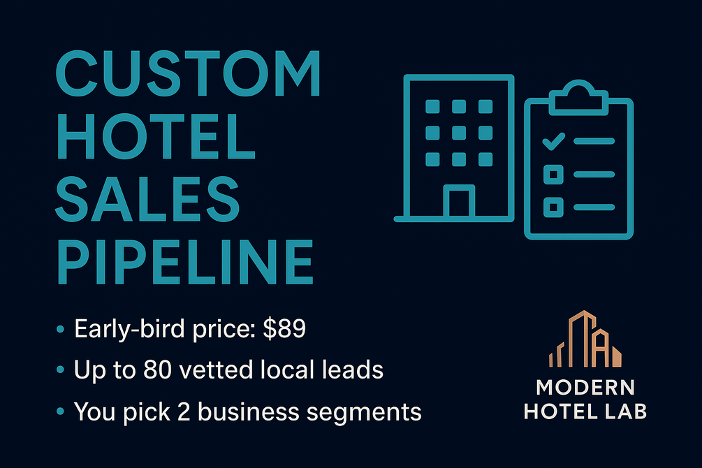 Custom Hotel Sales Pipeline - 2 Segments Tailored for Your Hotel