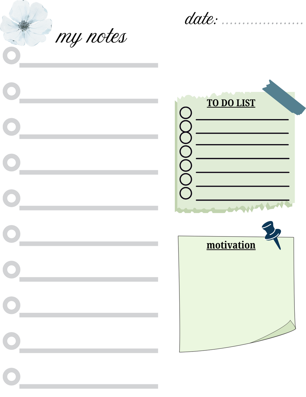 Elegant Daily Notebook – 100-Page Printable Journal