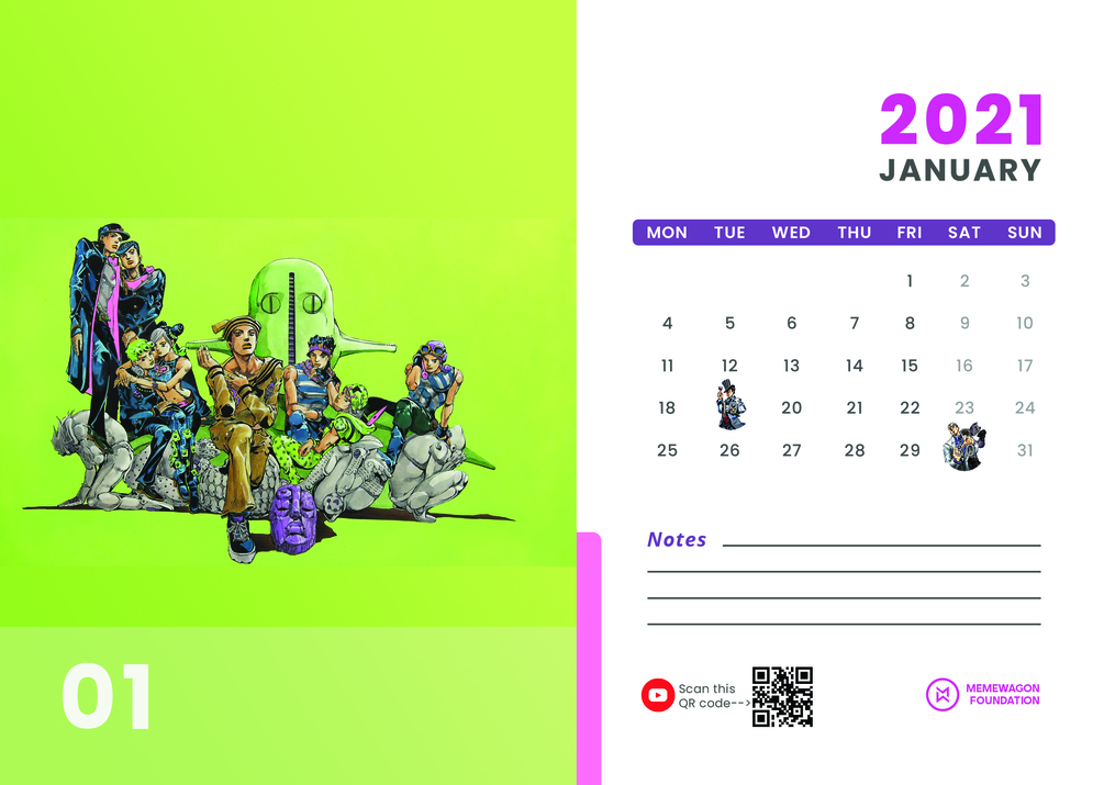 Printable JoJo Calendar 2021
