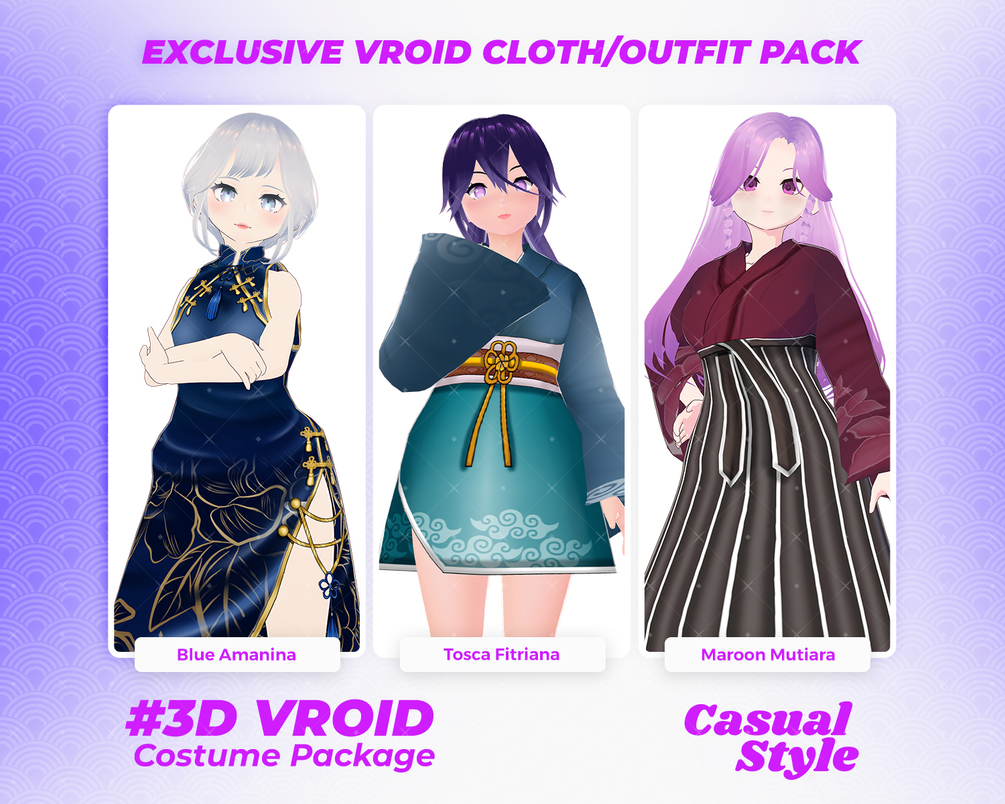 Japan-Inspired Outfit Collection for VRoid Streamers - VRoid Clothing ...