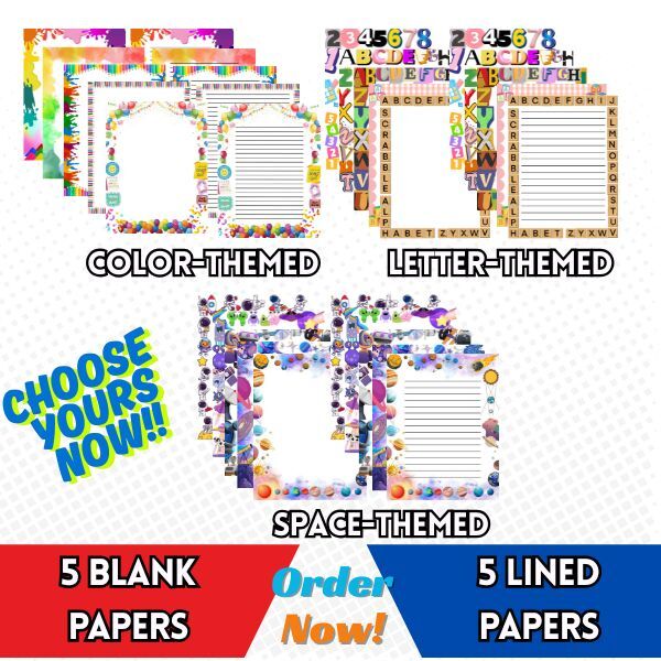 Printable Border designed bond paper set with MRR
