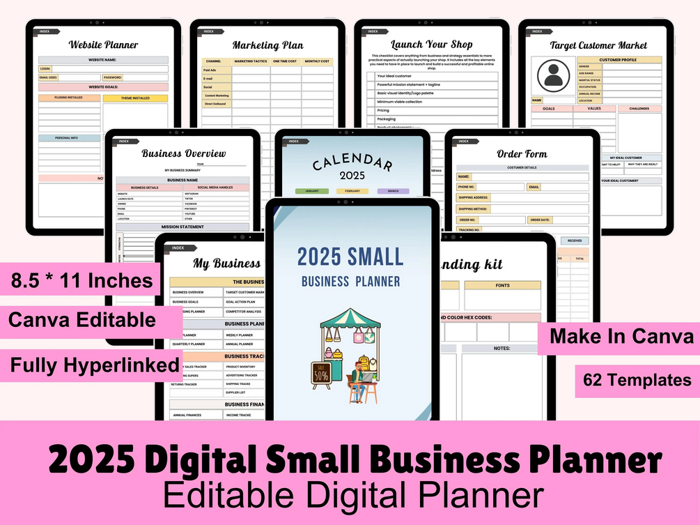 2025 Small Business Planner Printable, Small Business Planner, Small ...