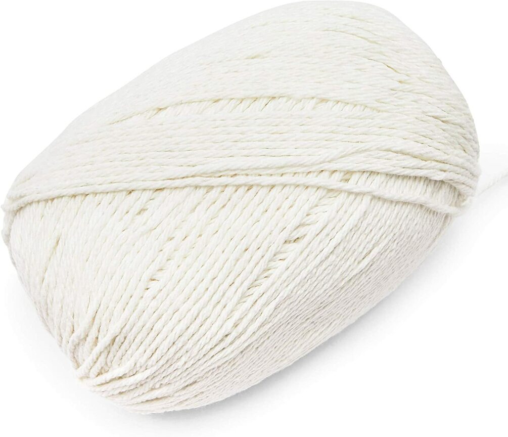 White Cotton Skeins Yarn for Knitting, Crocheting, Crafts (330 Yards, 2 ...