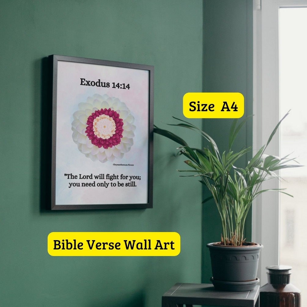 Christian Printable Wall Decor – Exodus 14:14 Bible Verse with ...