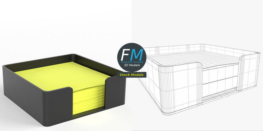 3D MODEL - Sticky notes holder