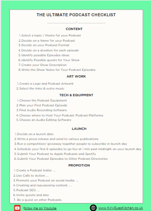 Podcast Setup Checklist