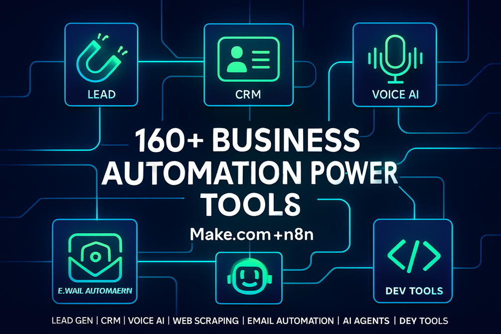 160+ Business Automation Workflows (Make.com + n8n) Lead Gen | CRM | Voice AI | Web Scraping ...