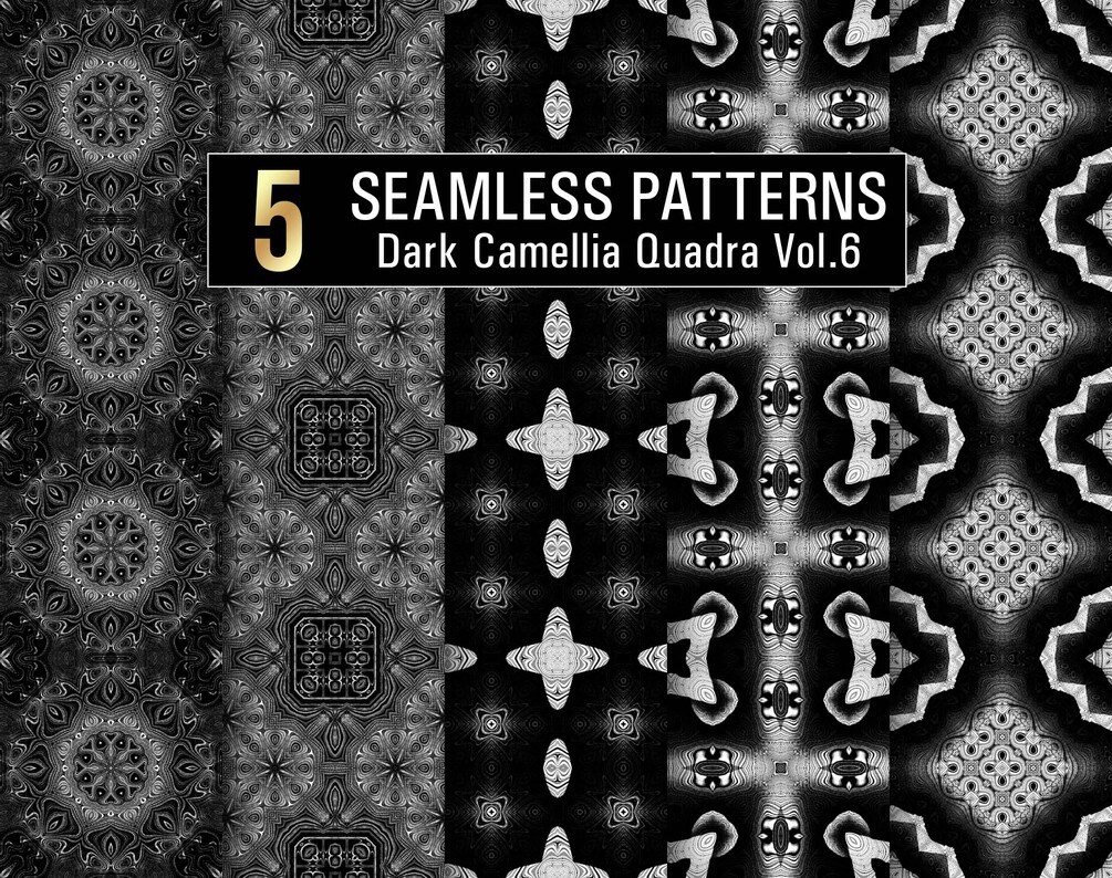 Dark Camellia Quadra Vol. 6 - 5 Seamless Patterns Pack