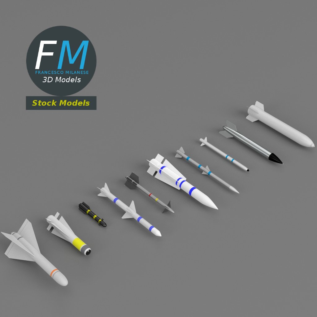 3D MODEL - Missiles and bombs collection