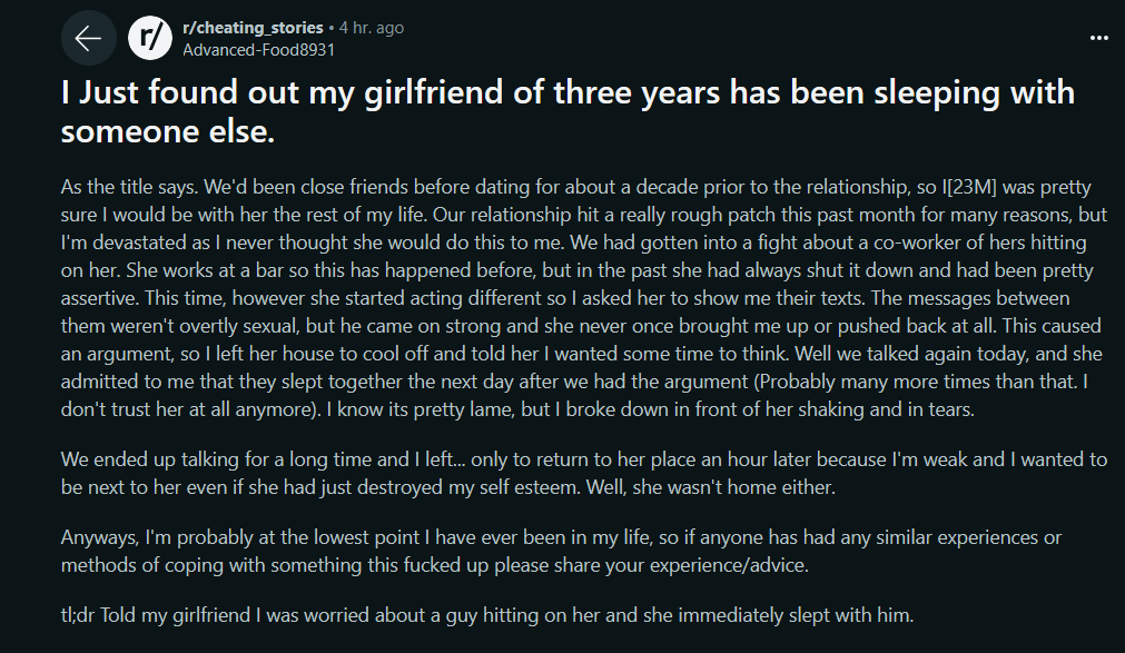 Lesson for you from a reddit story. Screenshot Inside. - Masculine Sage