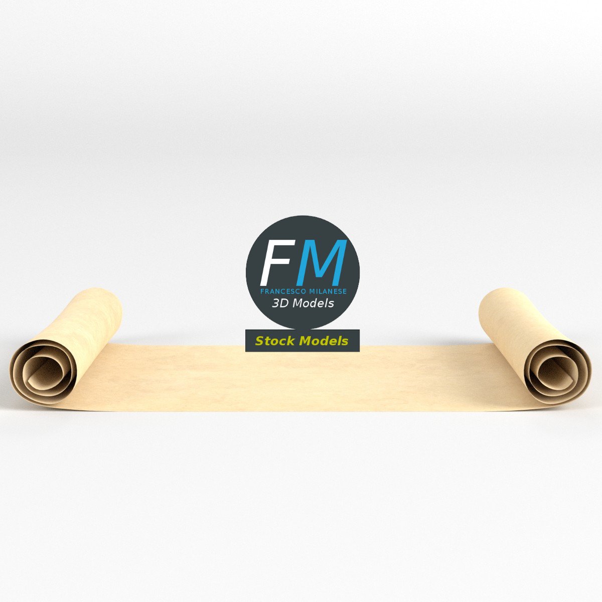 3D MODEL - Paper scroll