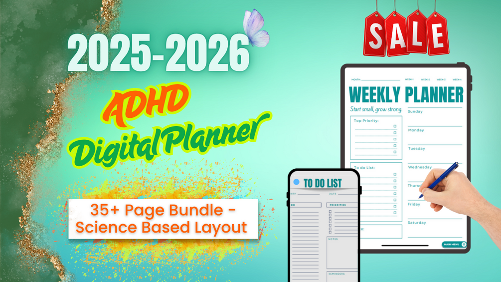 ULTIMATE ADHD Digital Planner – Clean Hyperlinked Daily/Weekly Planner ...