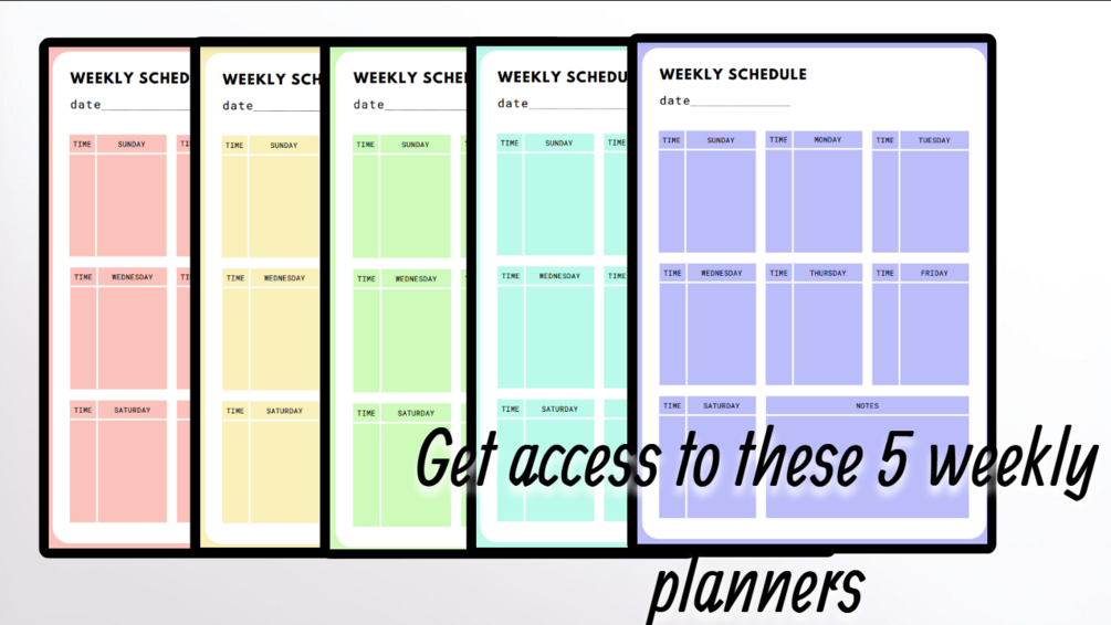 Colourful Weekly Planner - Printable, PDF, Digital