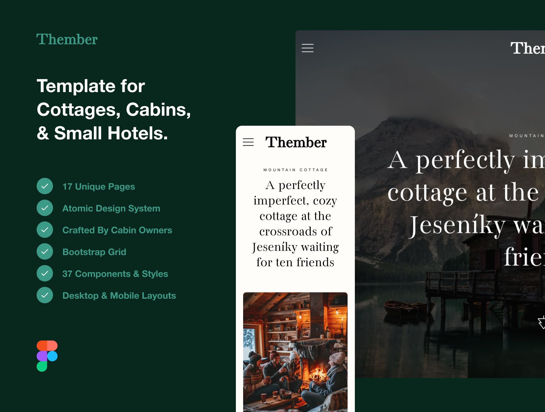 Thember - Figma Template for Cabins, Cottages and Small Hotels