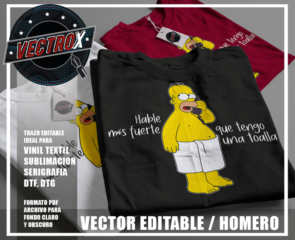 Vector Editable - Homero Hable Mas Fuerte