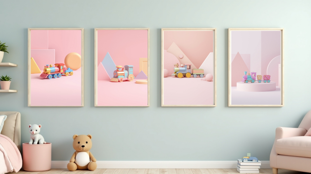 Minimalist Train Wall Art - Set of 4 prints