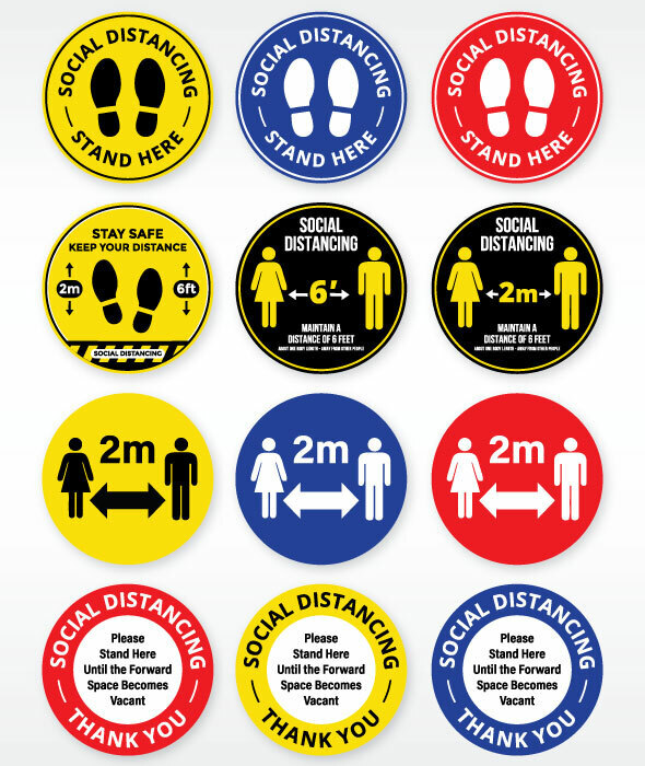 Covid-19, Social Distancing Floor Sign, Editable AI, PDF, Template