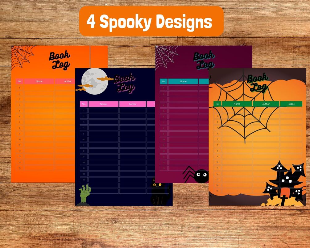Halloween Book Log bundle