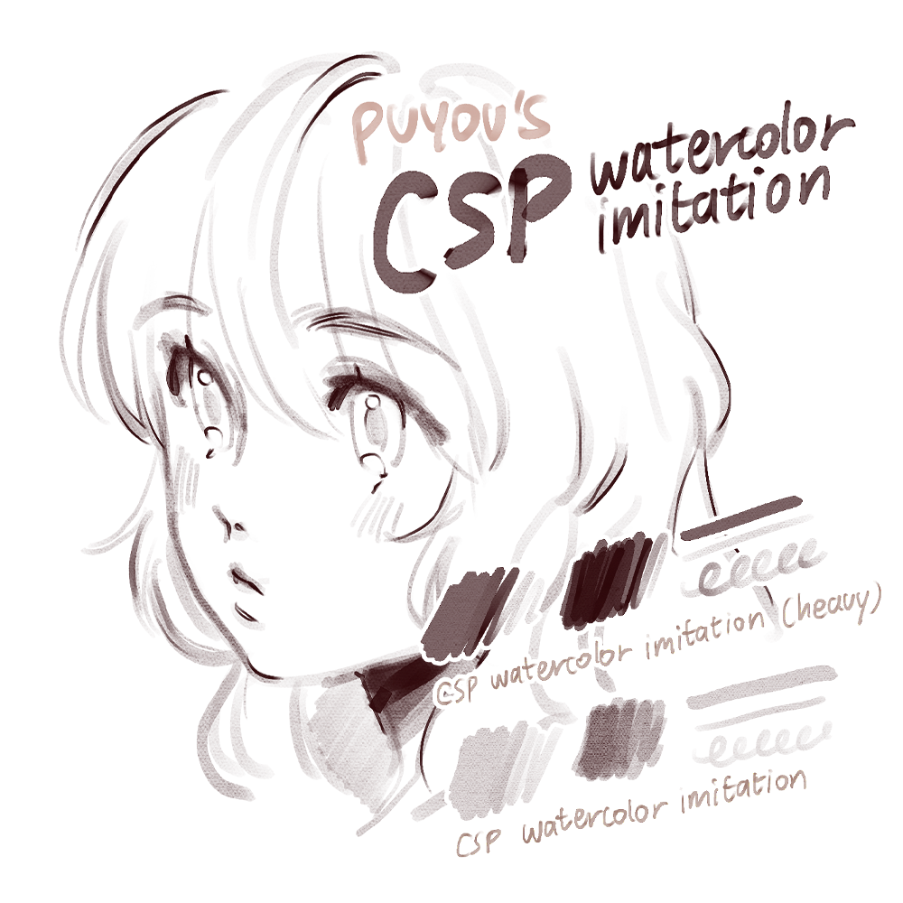 CSP Watercolor Imitation Procreate Brush Set