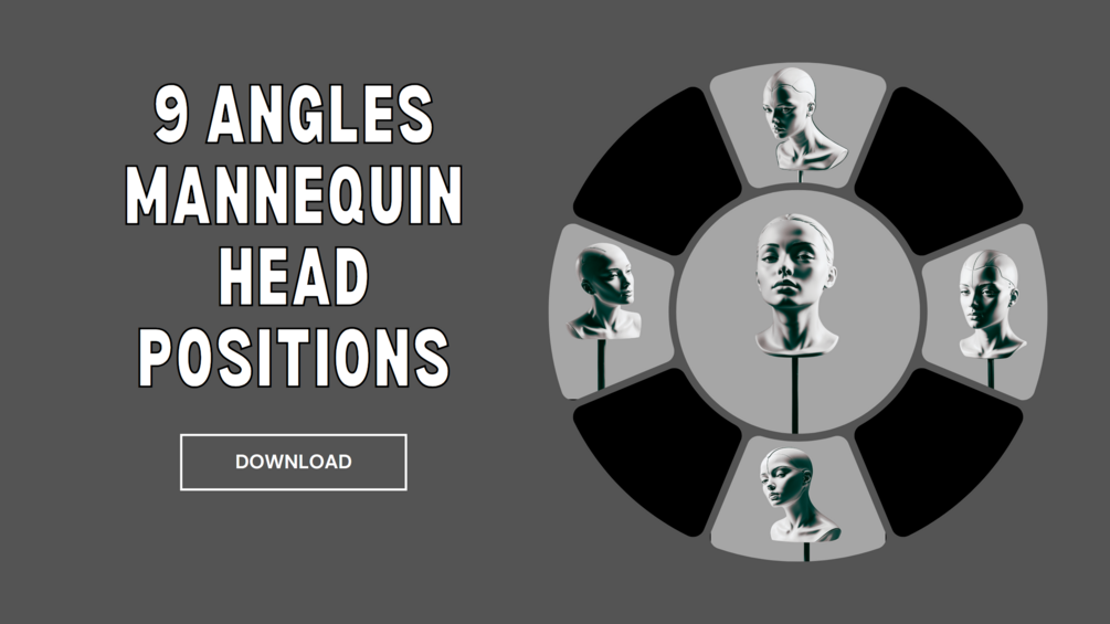 9 Angles Mannequin Head Positions
