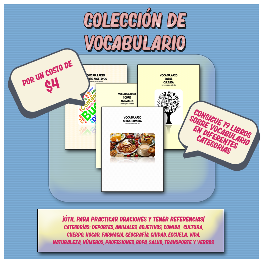 Colección de vocabulario para aprender coreano