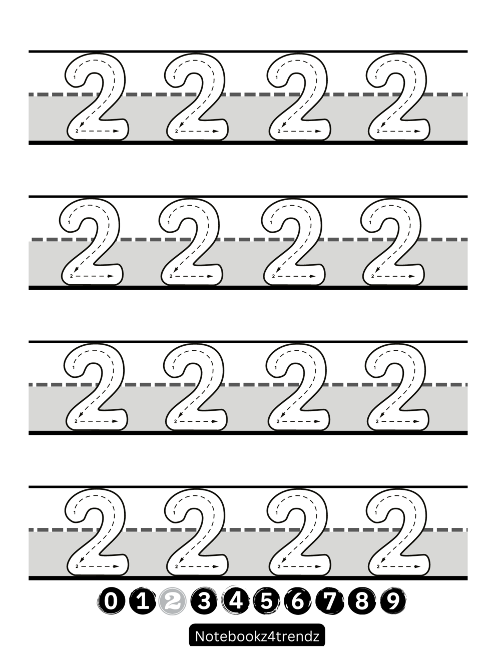 Number Tracing Large Number 2