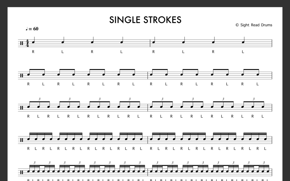 Drum Warm Up - Singles, Doubles & Paradiddles