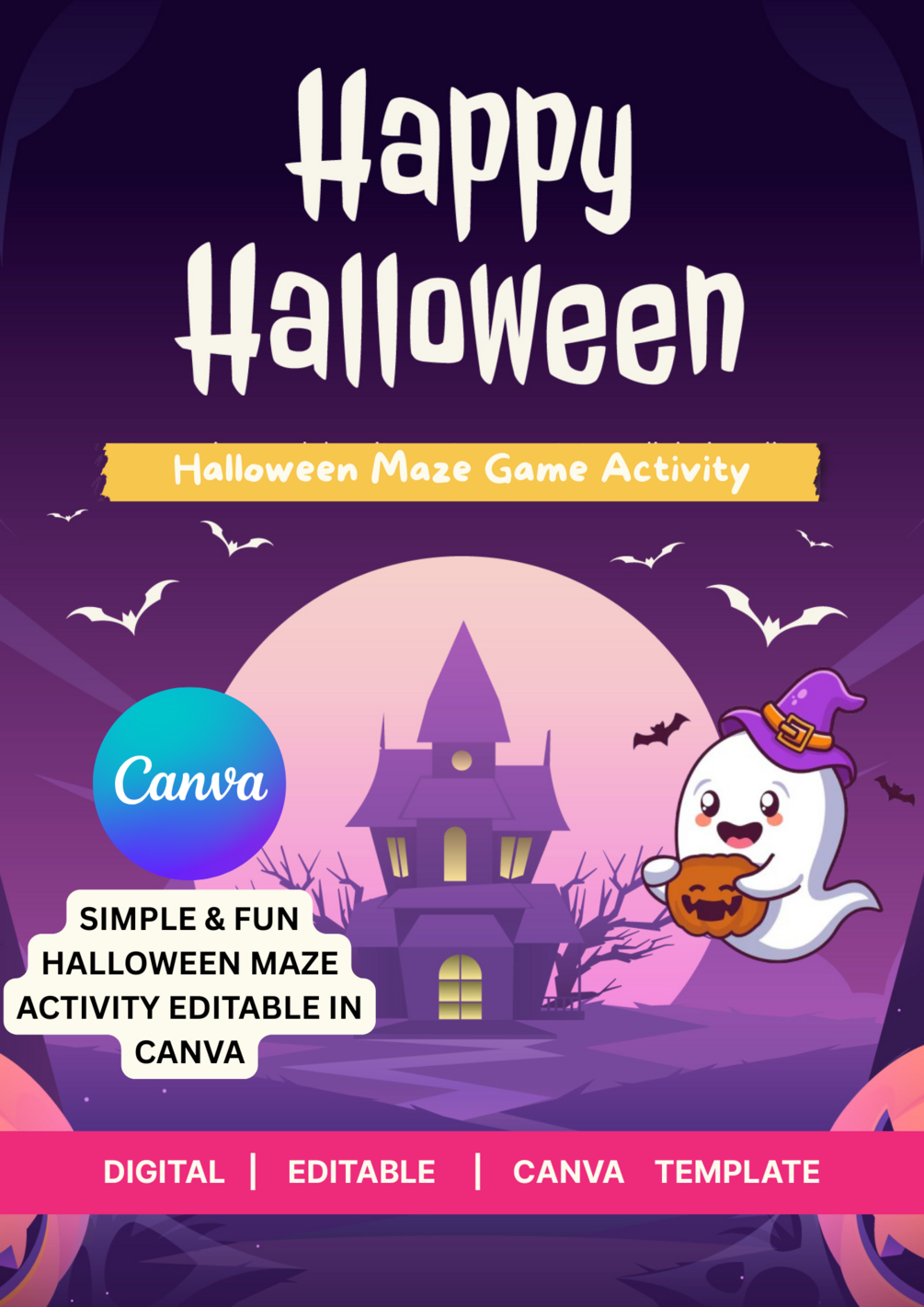 CREATIVE ZONE HALOWEEN MAZE CHALLENGE – FUN & SPOOKY CANVA TEMPLATE