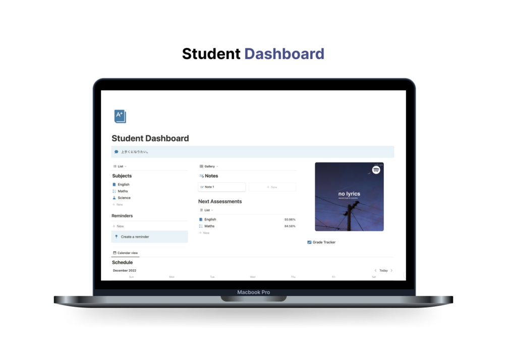 Notion Student Dashboard