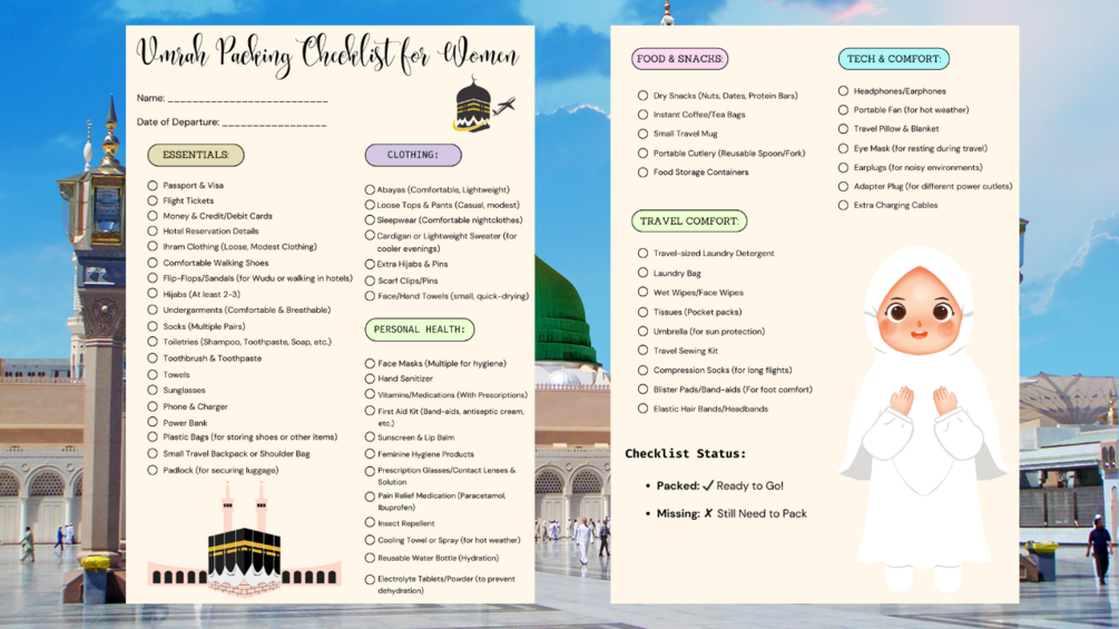 Umrah Packing Checklist for Women (Digital Product)
