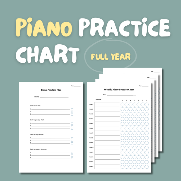 GETTING STARTED WITH PIANO - BUNDLE | Piano Practice Chart + Goal ...