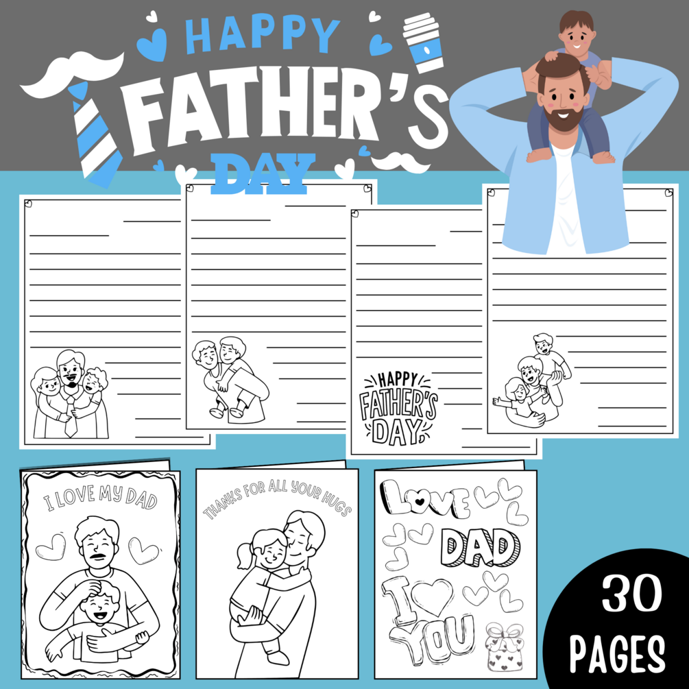 Father’s Day Writing and Coloring Pages | Letter Templates & Cards