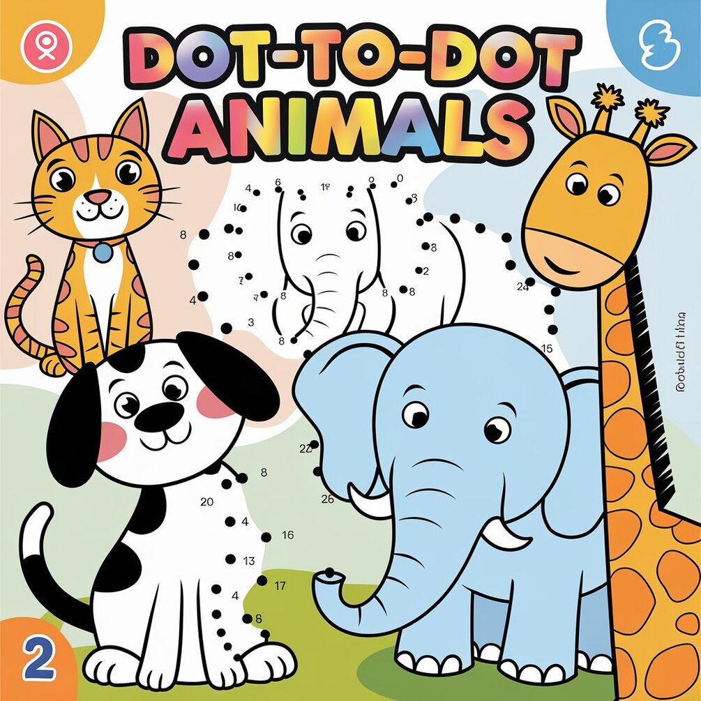 Dot-to-Dot & Color : Cute Animal Edition