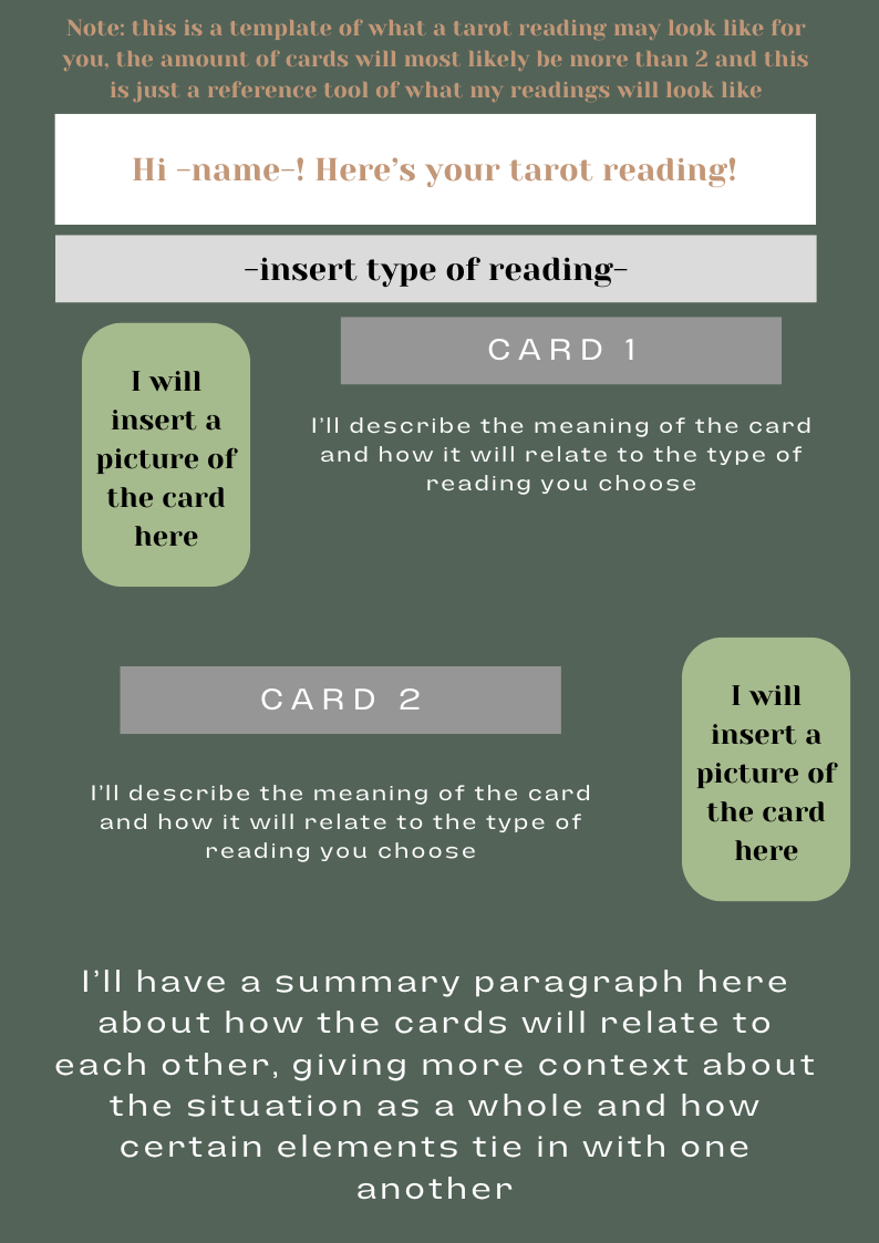 A tarot reading of your choice!