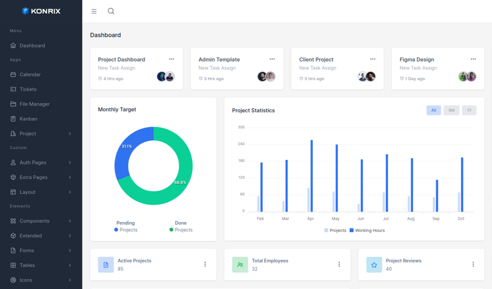 Konrix Php Tailwind Css Admin Dashboard Template