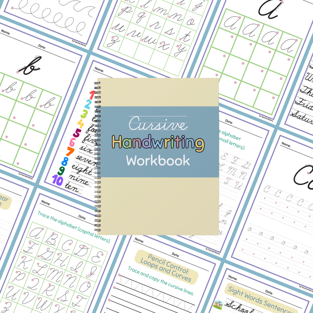 Cursive Handwriting Practice Workbook Printable PDF