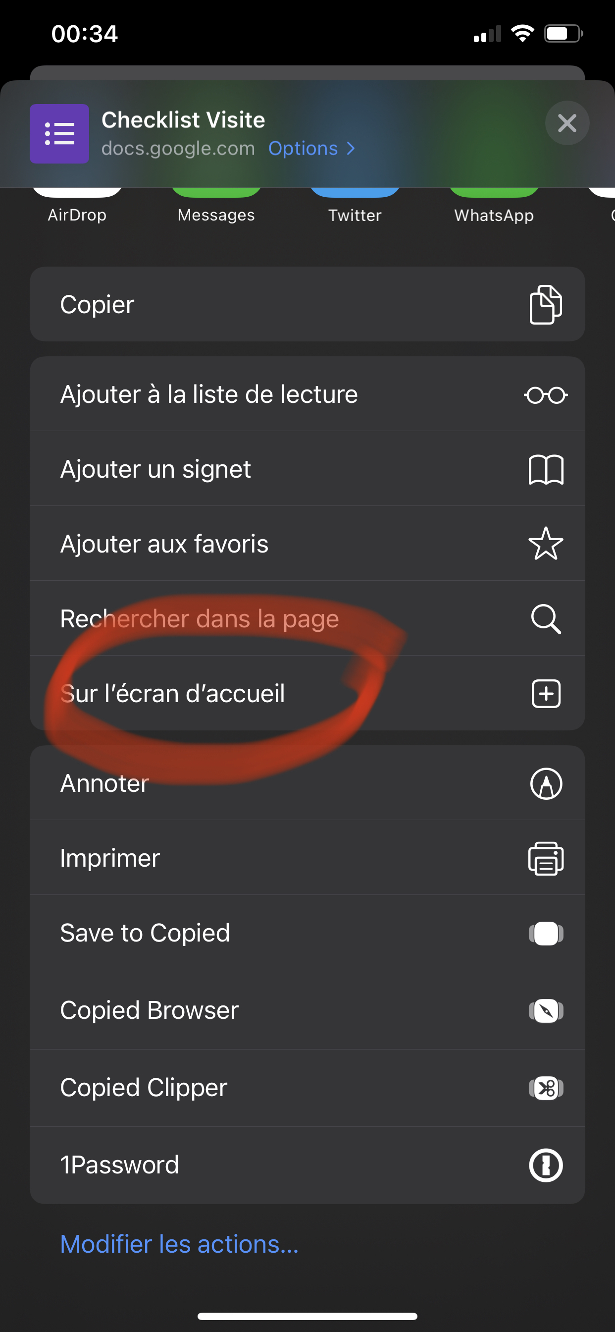 Application Checklist Visite