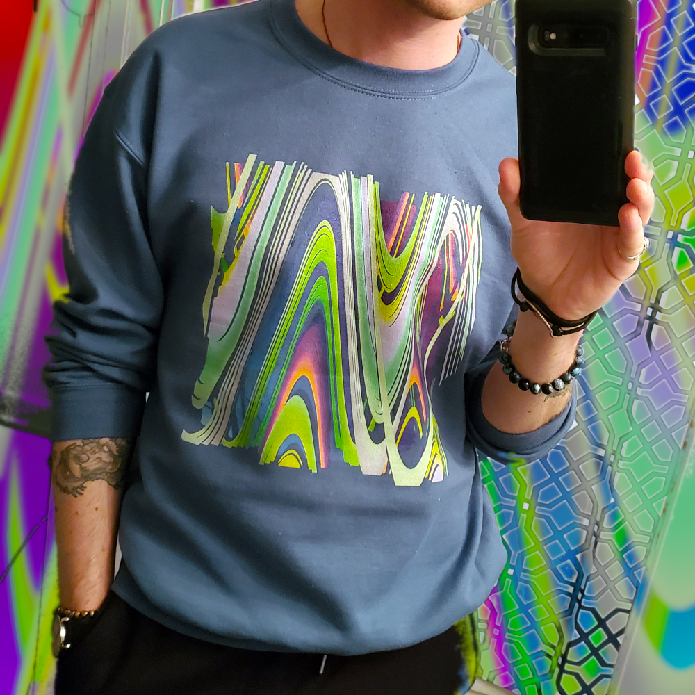 NEON WAVES Sweater (Indigo Blue)