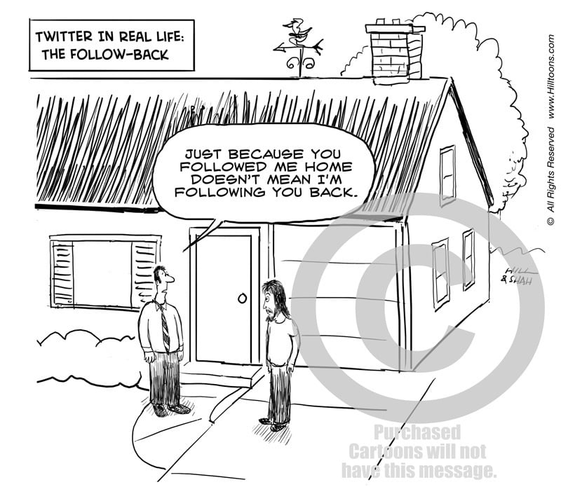 Twitter Follow back cartoon