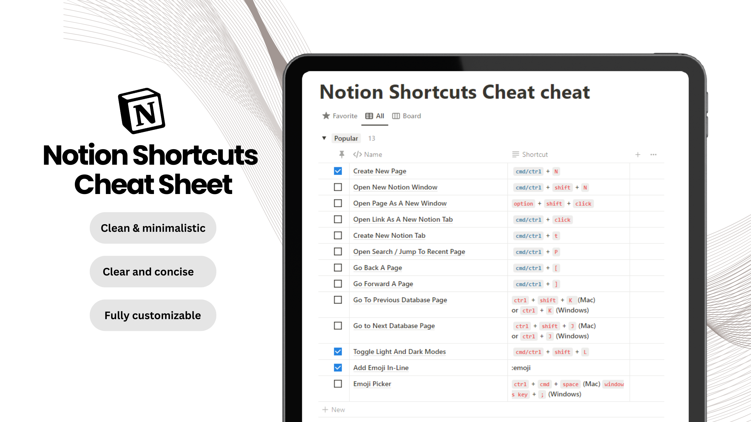 🔵 Notion Users: Free Shortcut Cheat Sheet - Abdo