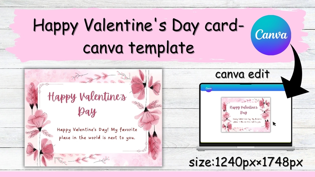 happy Valentine's Day card-canva template