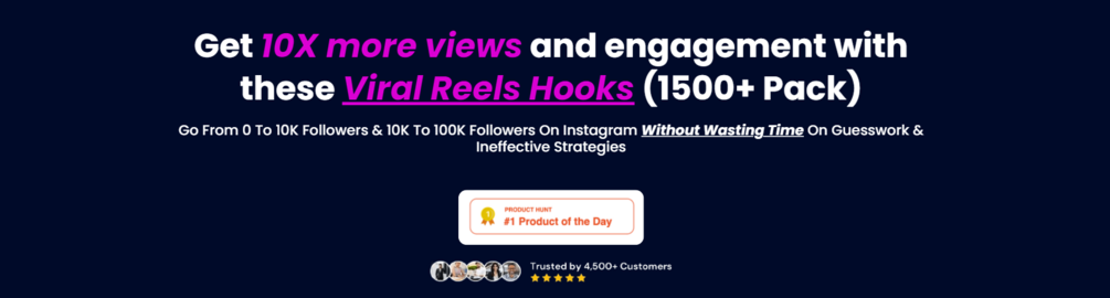 Viral Hooks Bundle : Get 10X more views and engagement with these Viral Reels Hooks (100+ Pack)