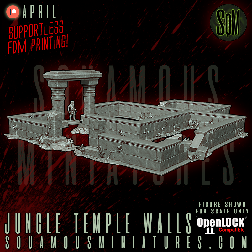 JUNGLE TEMPLE WALLS (for support-less FDM printing)