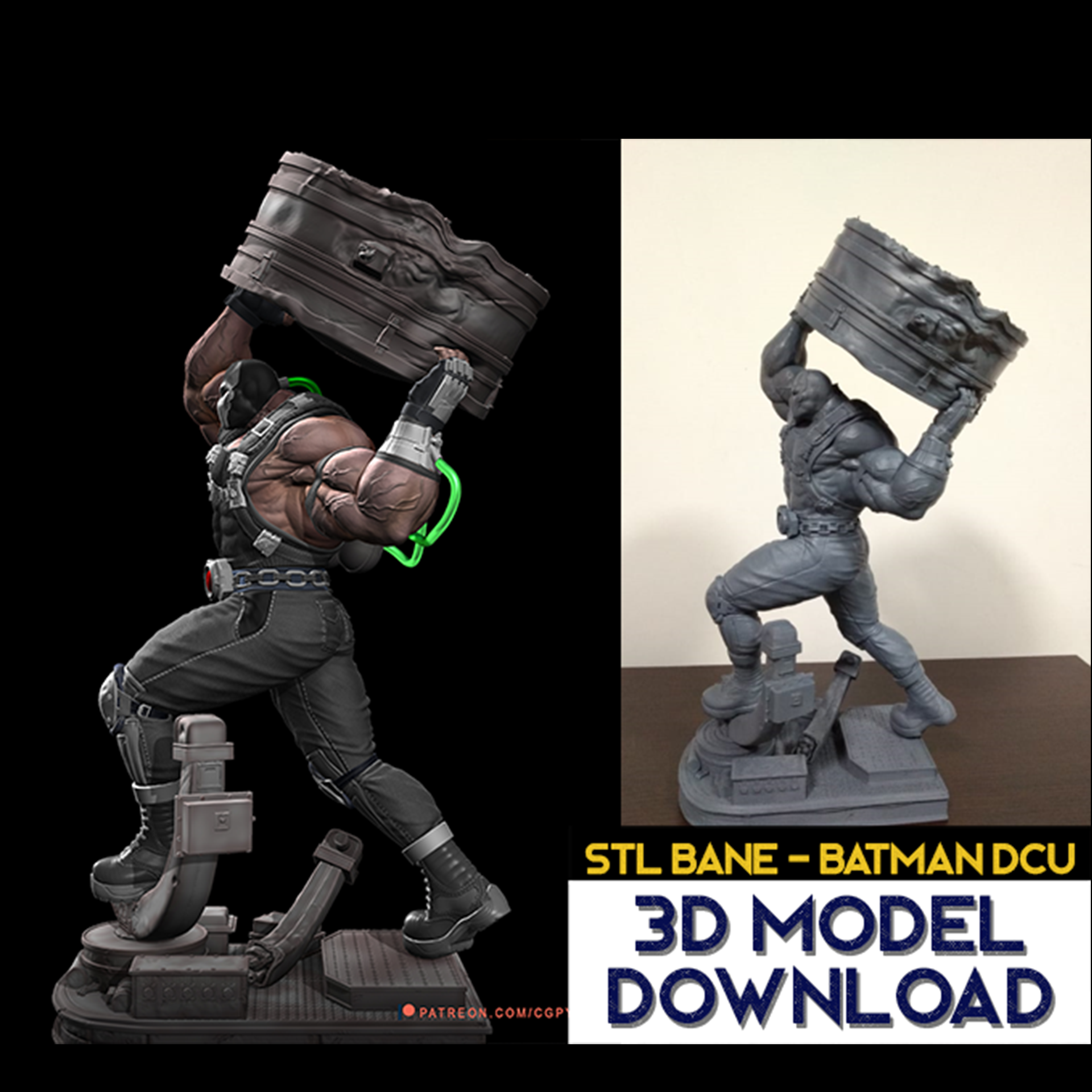 Download Bane Villain from Batman STL files Cuts and Keyed 1/6 scale ...