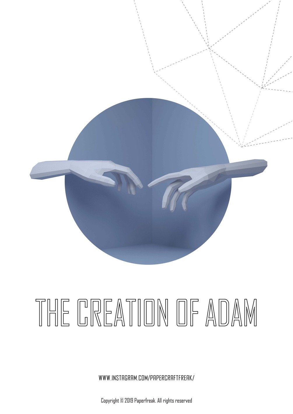 Papercraft 3D The Creation of Adam +bonus pepakura Paper Sculpture